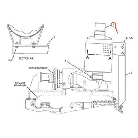 Muffler 115-9706 for Caterpillar CAT 3306 Engine Excavator D5R D6H D6R ...
