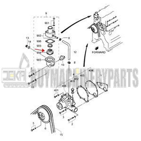 Thermostat 31646-02200 for Mitsubishi Engine S4S S4E 4DQ7 Hyundai R160 ...