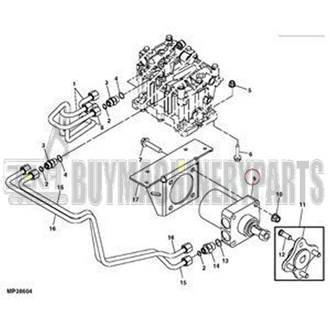 Hydraulic Motor TCA13099 for John Deere Mower 7H17 7H19 Z425 Z445 Z465 ...