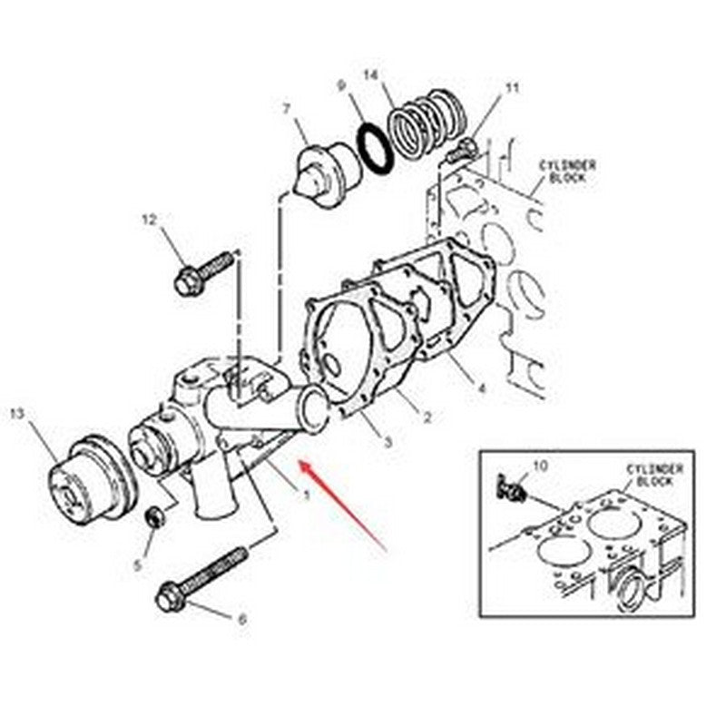Water Pump 153-5954 153-5955 for Caterpillar Engine 3003 Excavator CAT ...