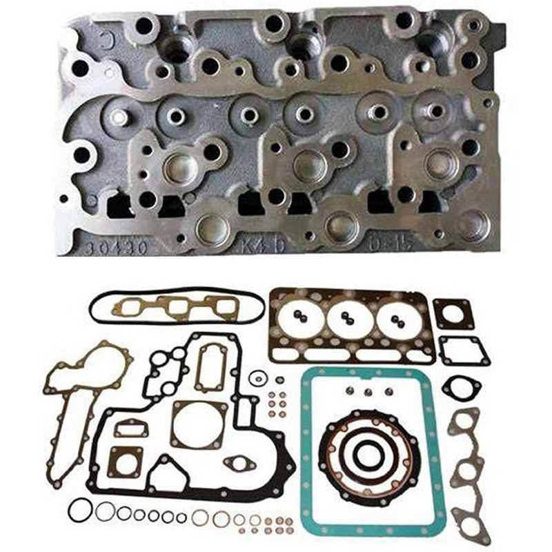 Complete Cylinder Head D1703 with Valves & Springs+ Full Gasket for Ku ...