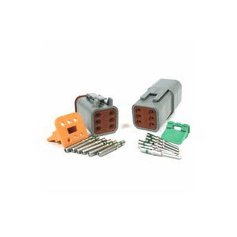 Deutsch DT 6 Pin Connector Kit with 14 AWG/GA Solid Contacts ...