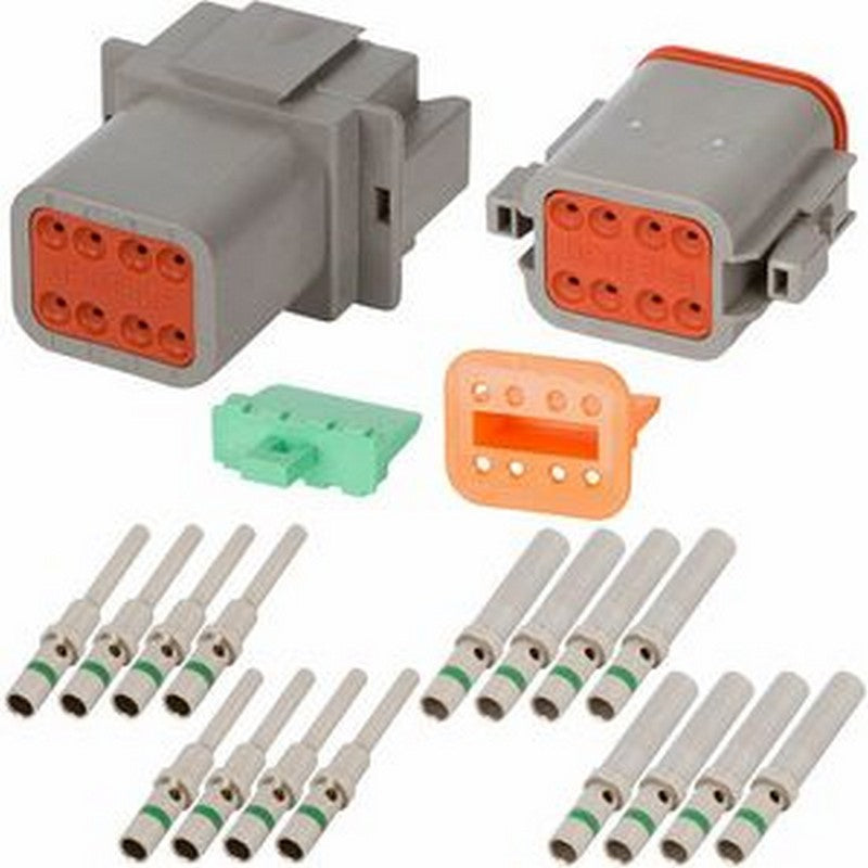 Deutsch DT 8 Pin Connector Kit with 14 AWG Solid Contacts ...