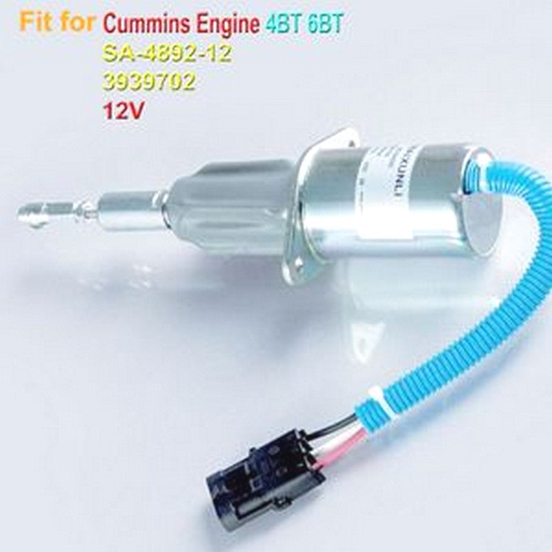 For Cummins 4BT 6BT Engine 12V Stop Solenoid 3939702 SA-4892-12 ...