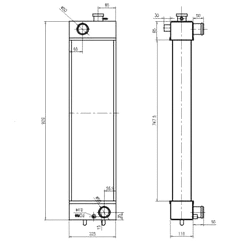 For Komatsu Excavator PC138-7 Water Tank Radiator Core ASS'Y ...