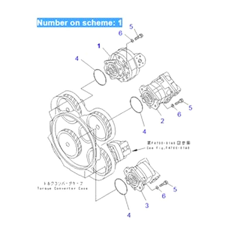 For Komatsu Wheel Loader WA500-3 Hydraulic Gear Pump 705-12-44040 ...
