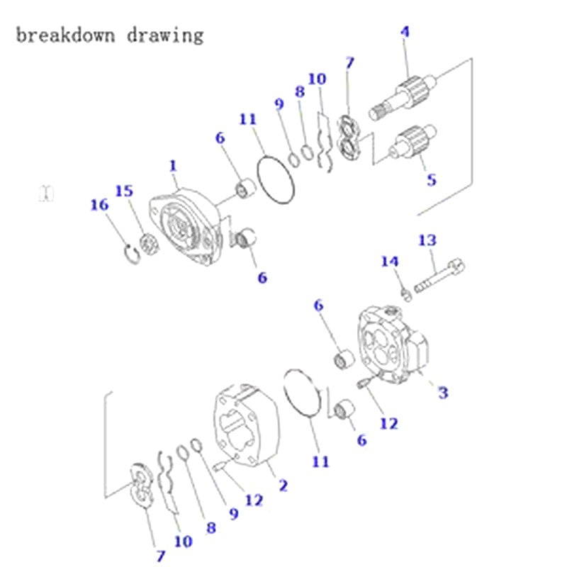For Komatsu Wheel Loader WA500-6 WA500-6R Hydraulic Pump 705-52-31230 ...