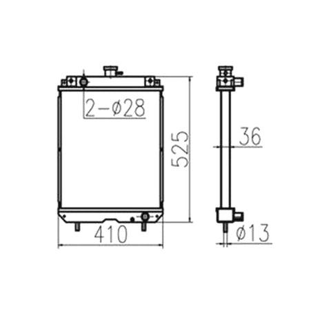 For Yanmar US32 US36 Water Tank Radiator Core ASS'Y 129459-44501 ...