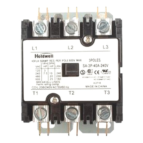 SA-3P-40A-240V Coil Definite Purpose Contactor 3 Poles 40 Amp 240V AC ...